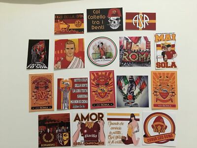 ROMA 17 ADESIVI ULTRAS PEGATINAS MAI SOLA ROMANISMO CURVA SUD STICKERS ...