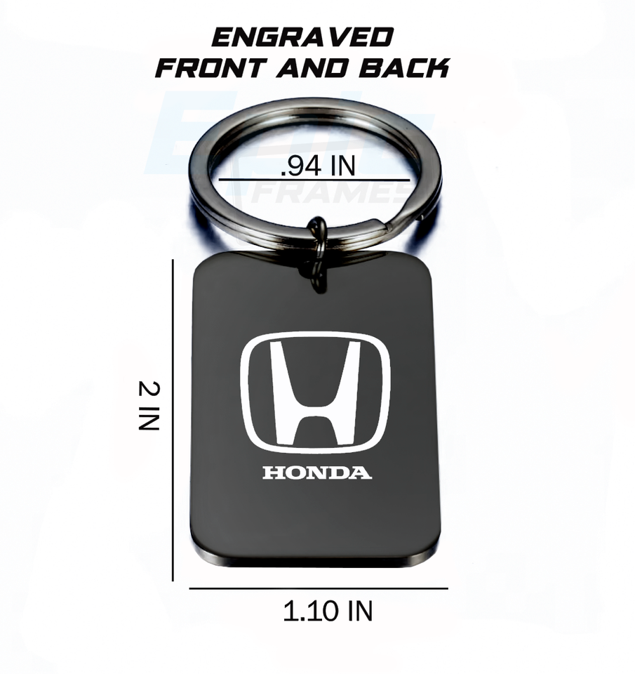 Honda Key chain Premium Engraved Black Premium Metal Polished Keychain ...