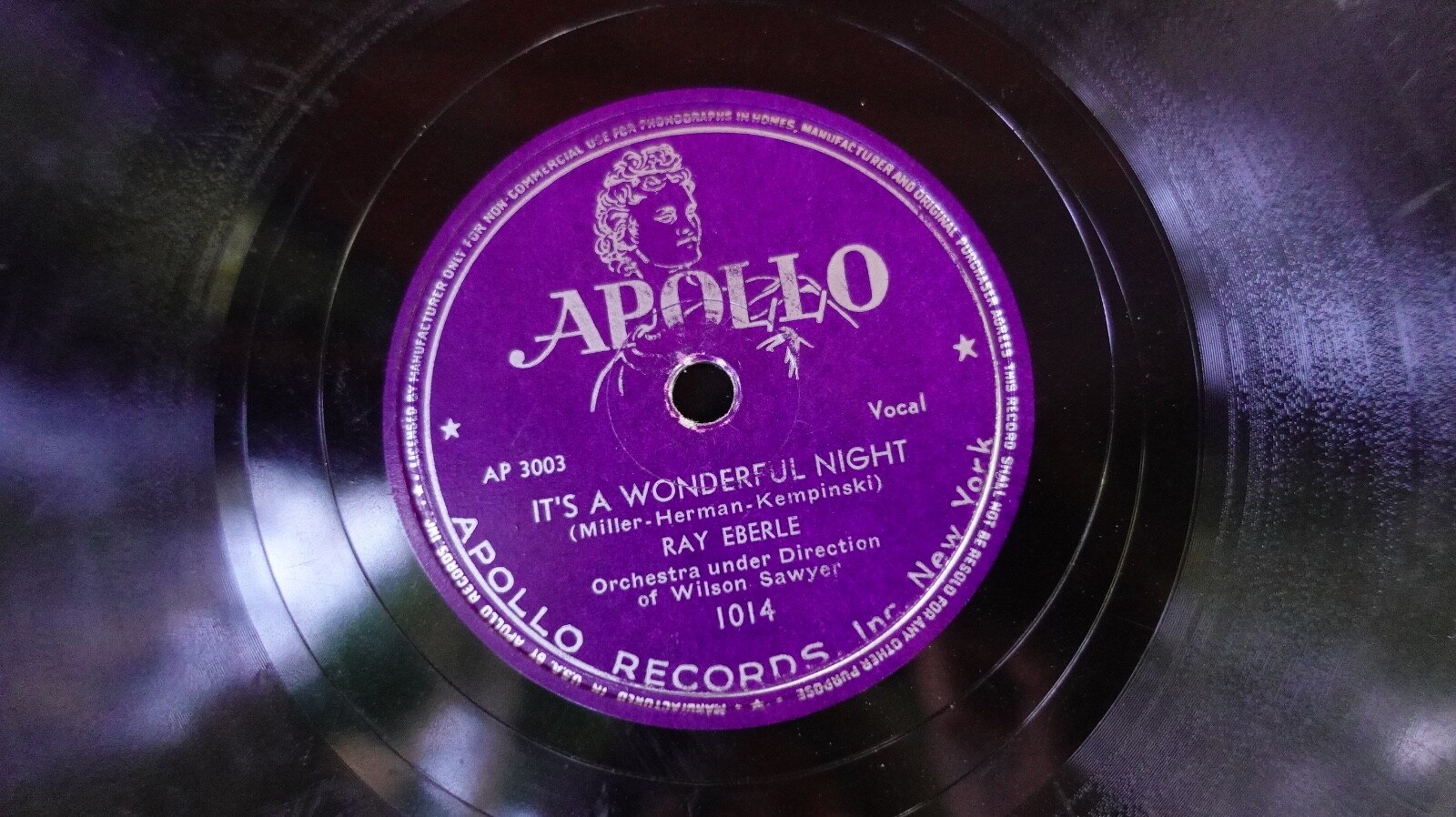 Ray Eberle "It's a Wonderful Night/More Than You Know" APOLLO 1014 - 78 ...