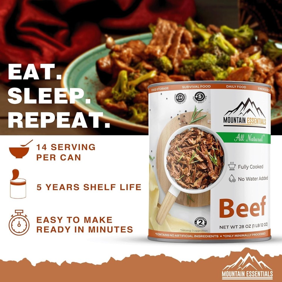 5 Can- Mountain Essentials Variety Pack 28oz Beef, Pork, G.Beef ...