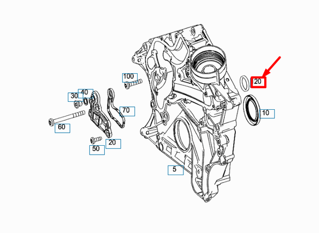 MERCEDES-BENZ C W204 ENGINE TIMING COVER GASKET A0209970545 GENUINE for ...