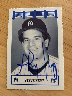 STEVE KEMP SIGNED 1992 NEW YORK YANKEES 1980’S WIZ SGA PROMO BASEBALL ...