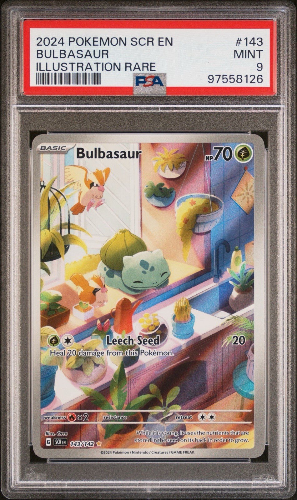 PSA 9 MINT Bulbasaur 143/142 Pokemon SV07 Stellar Crown | eBay