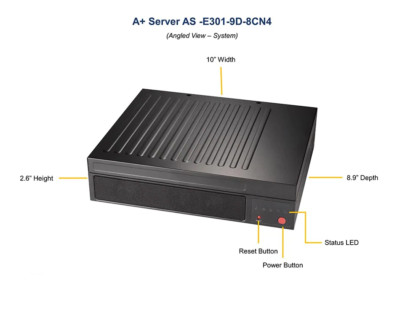 SuperMicro AS-E301-9D-8CN4 - AMD EPYC 3000 M11SDV-8C-LN4F E300 + 150W ...