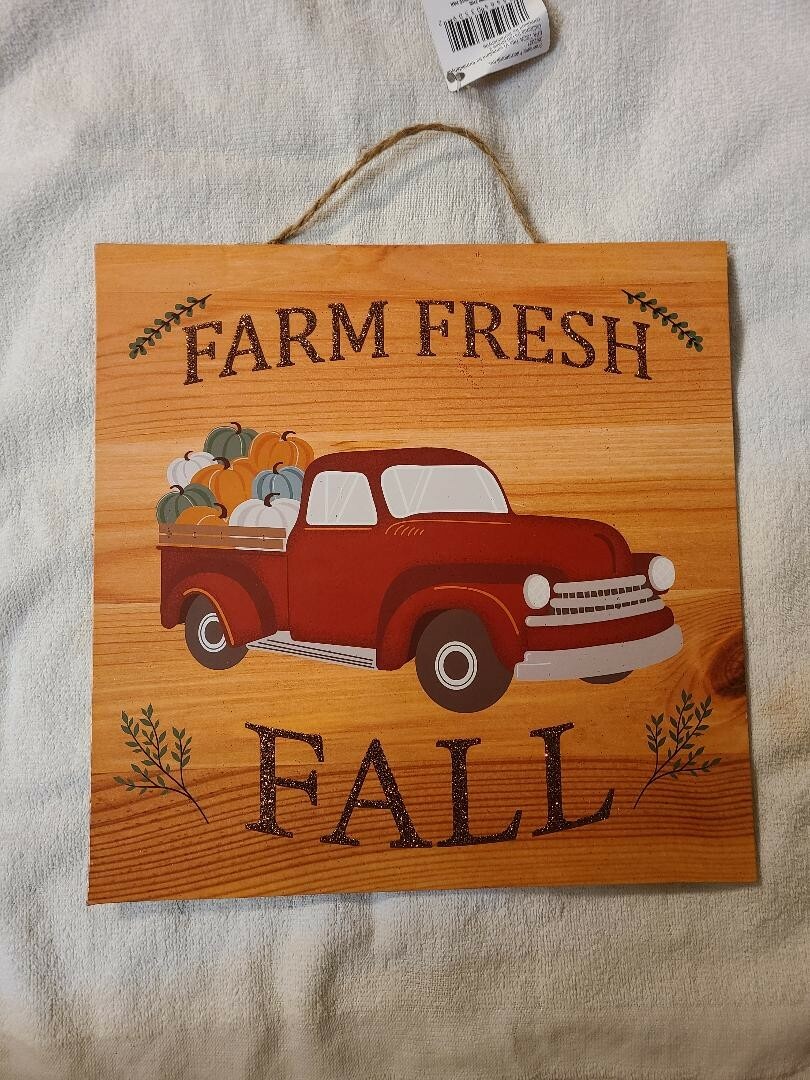 Truck Decorative Autumn Sentiment Glitter Fall Thanksgiving Hanging ...