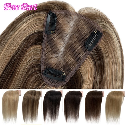 100% Remy Human Hair Topper Clip in Free Part | Left Part | MIddle Part ...