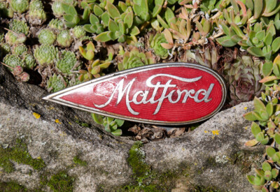 VINTAGE ENAMEL AUTOMOBILE RADIATOR CAR EMBLEM / BADGE # MATFORD FRANCE ...