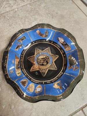 🚓 Vintage CHP California Highway Patrol Historical Glass Candy Dish ...