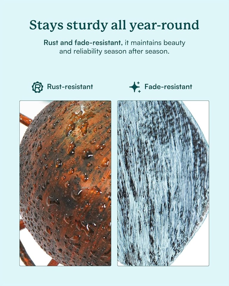 Copper Wind Spinners Outdoor 74 Inches with Solar LED Light, Kinetic ...