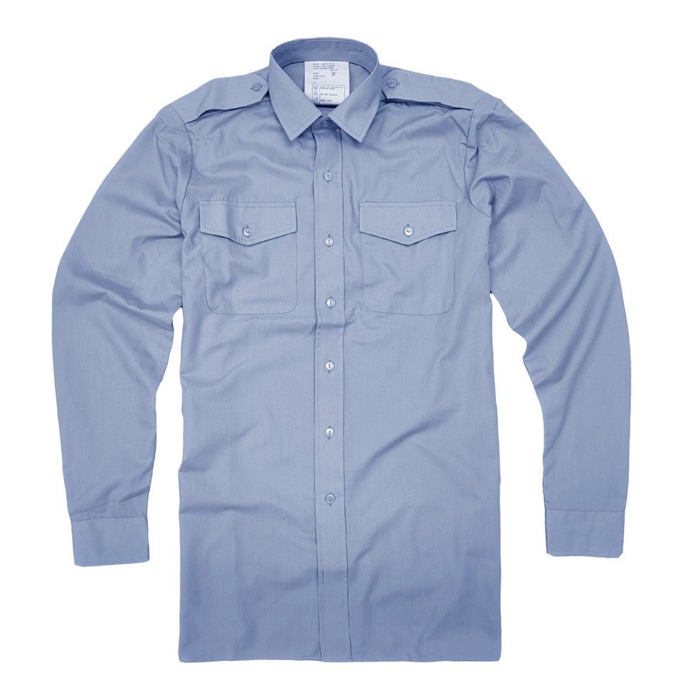 Pilot Shirt Original British RAF Light Blue Uniform Dress Long Sleeve ...