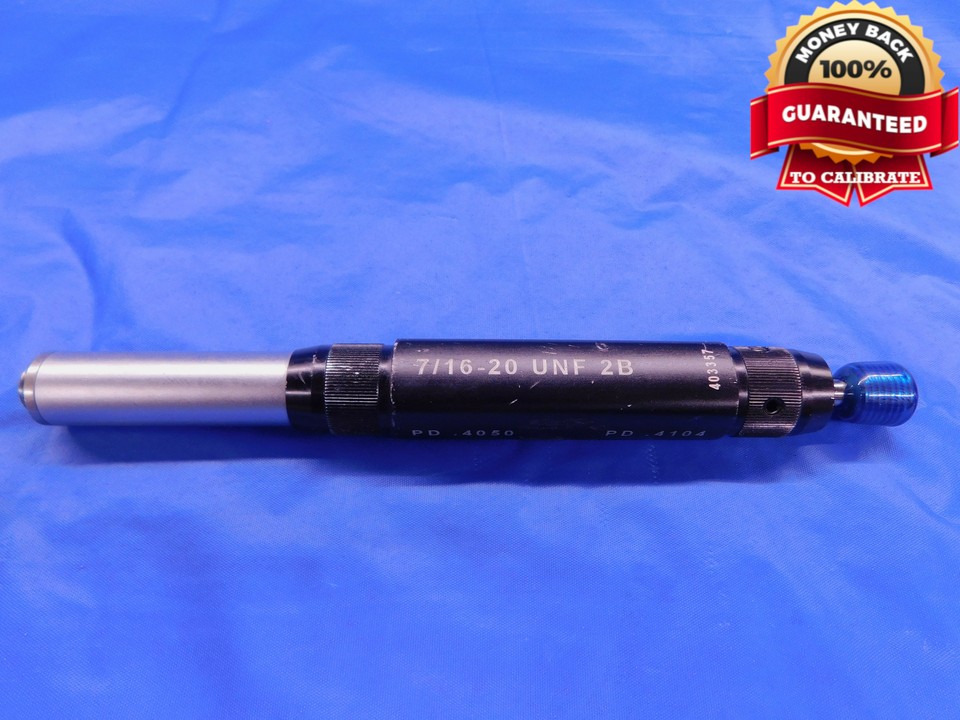 LEITECH 7/16 20 UNF 2B DEPTH THREAD PLUG GAGE .4375 GO NOGO PDS = .4050 ...