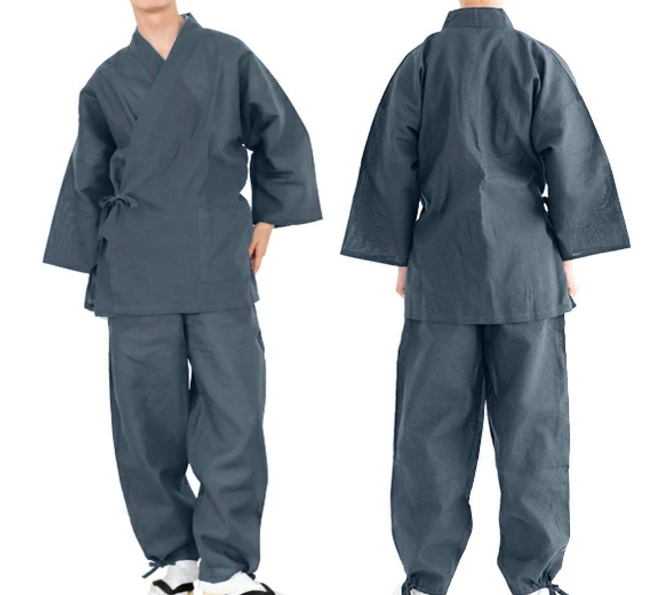 Japanese SAMUE Men's Traditional work Kimono wear Cotton Indigo from ...