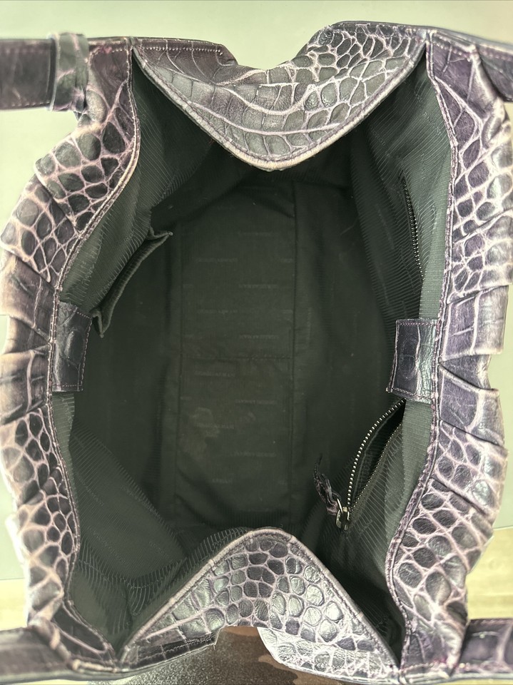 Giorgio Armani Purple Croc Embossed bag | eBay