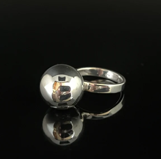 925 Sterling Silver Sphere Ring Handmade Sterling Ball Women Ring All ...