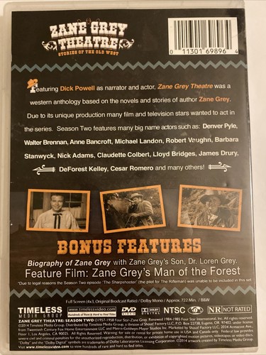 ZANE GREY THEATRE COMPLETE SECOND SEASON 2 Western TV show (DVD, 1957 ...