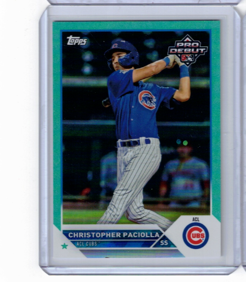 2023 Topps Pro Debut Christopher Paciolla Aqua Parallel /75 ACL Cubs | eBay