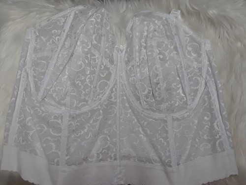 Goddess LACE Longline Bustier Bra, GD0689 white [46FF] New w/Tags *ONE ...