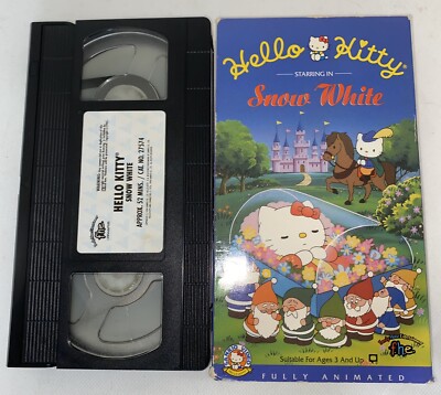 Rare OOP 1995 HELLO KITTY AND FRIENDS SNOW WHITE VHS SANRIO Kids Family ...