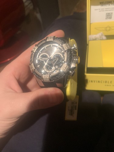 Invicta Bolt Zeus Magnum Gun Metal Accent Steel 52mm Dual Movement ...