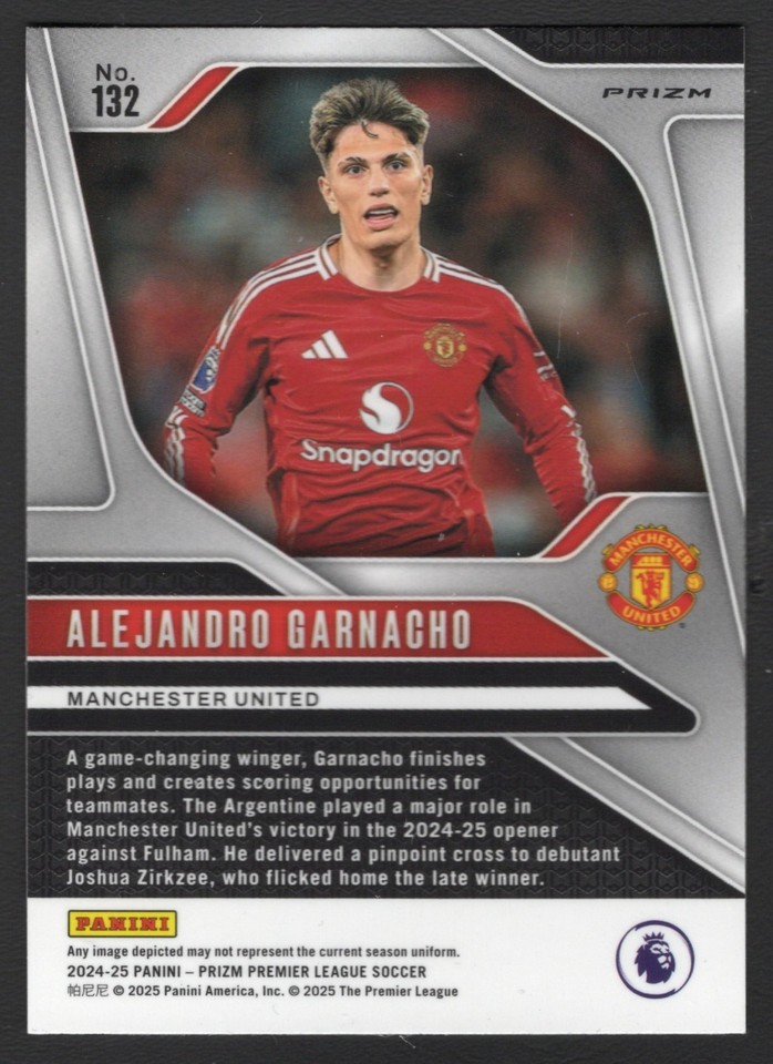 2024-25 PRIZM PREMIER LEAGUE PINK MOSAIC CARD [MAN UTD] - 132 Alejandro ...