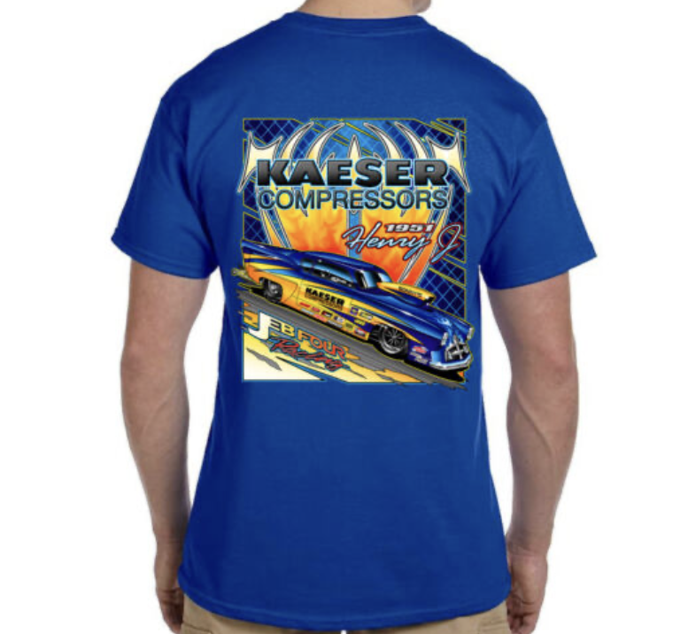 JEB FOUR RACING T-SHIRT HENRY J KAESER COMPRESSOR TOP SPORTSMAN DRAG ...