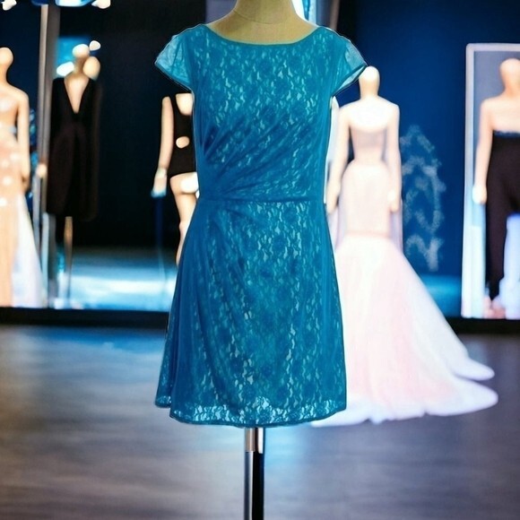 NWT Women's Dress JESSICA SIMPSON Beautiful Turquoise Sexy Lace ...