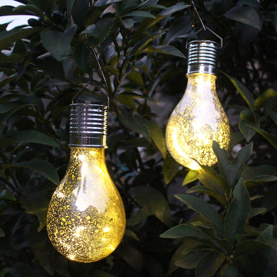 Solar Power LED String Light Bulb Outdoor Garden Hanging Tent Lanterns ...