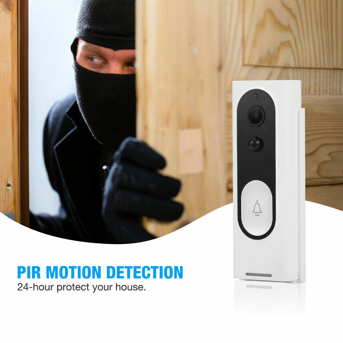 HD Two-Way Door Bell WiFi Wireless Video 1080P Doorbell Smart Security ...