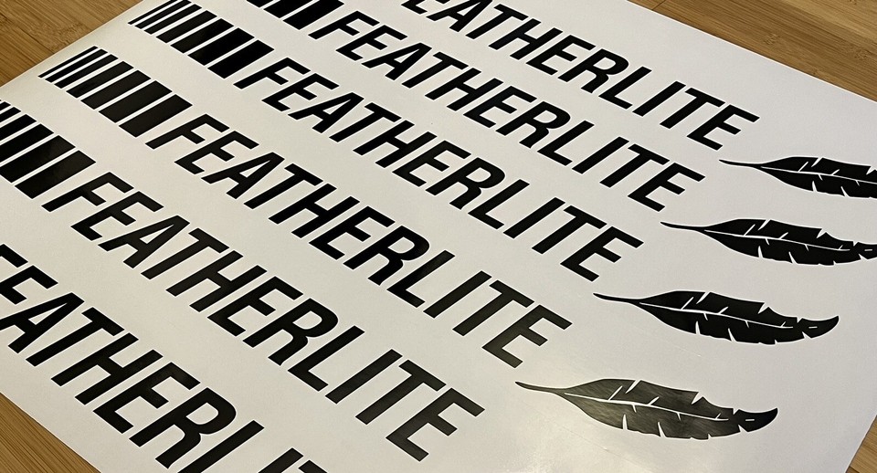 Featherlite Aluminum Trailer Decals (Set 2) Black 18” Replacement ...