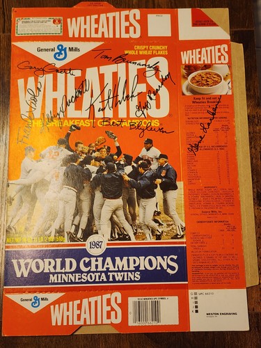 Wheaties Vintage 1987 Box Minnesota Twins World Champions Team ...