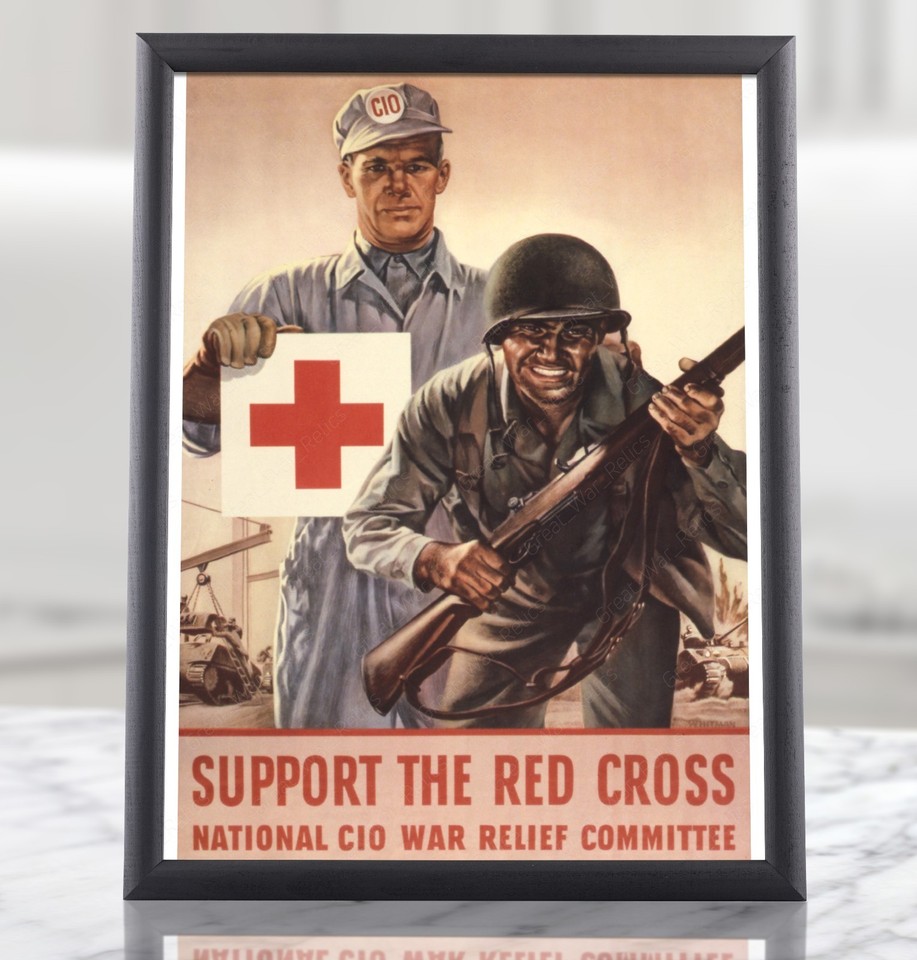 American Red Cross Propaganda Poster - Support the Red Cross Vintage ...