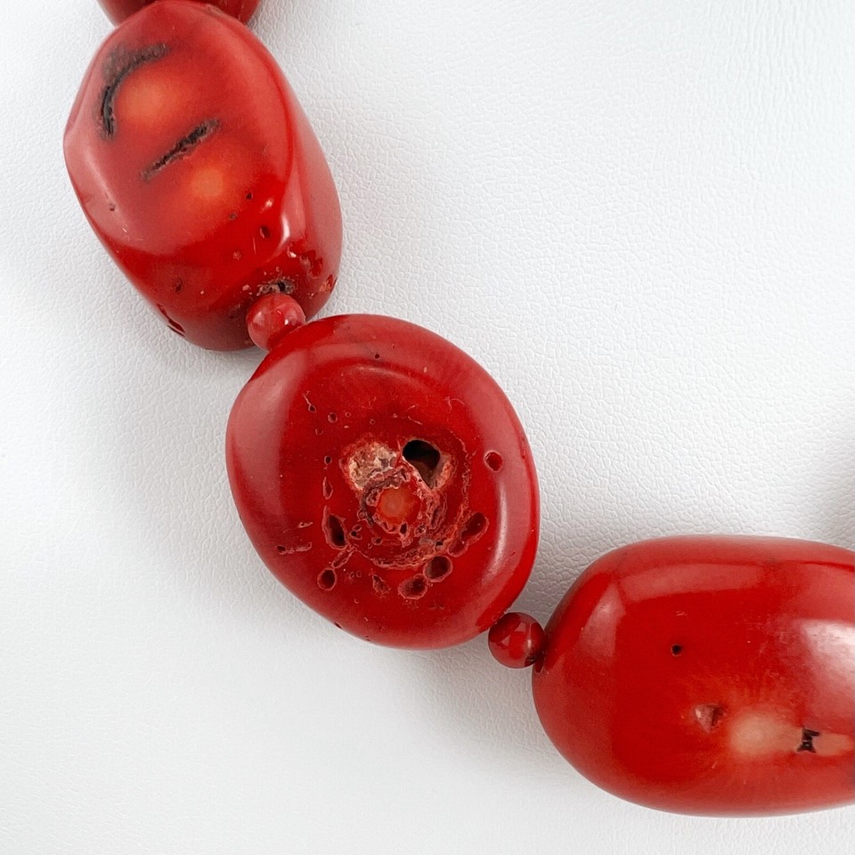 Vintage Kenneth Lane Dyed Red Isididae Lamouroux Bamboo Coral Necklace ...