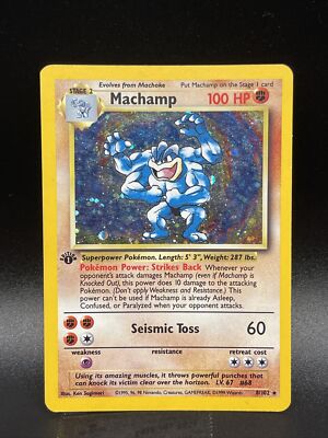 Machamp Base Set 8/102 1st Edition Holo Rare - Pokémon TCG - Galaxy ...