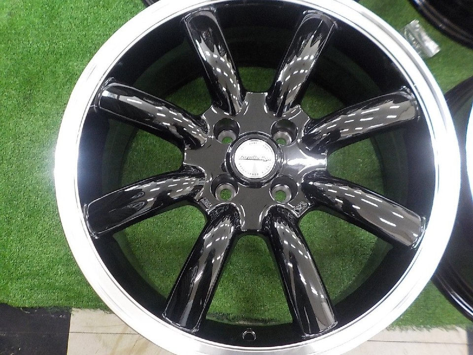 JDM Wheels 17x7.5 4x100 40 Euro Design Classic 8 Gloss Black Rim Polish ...