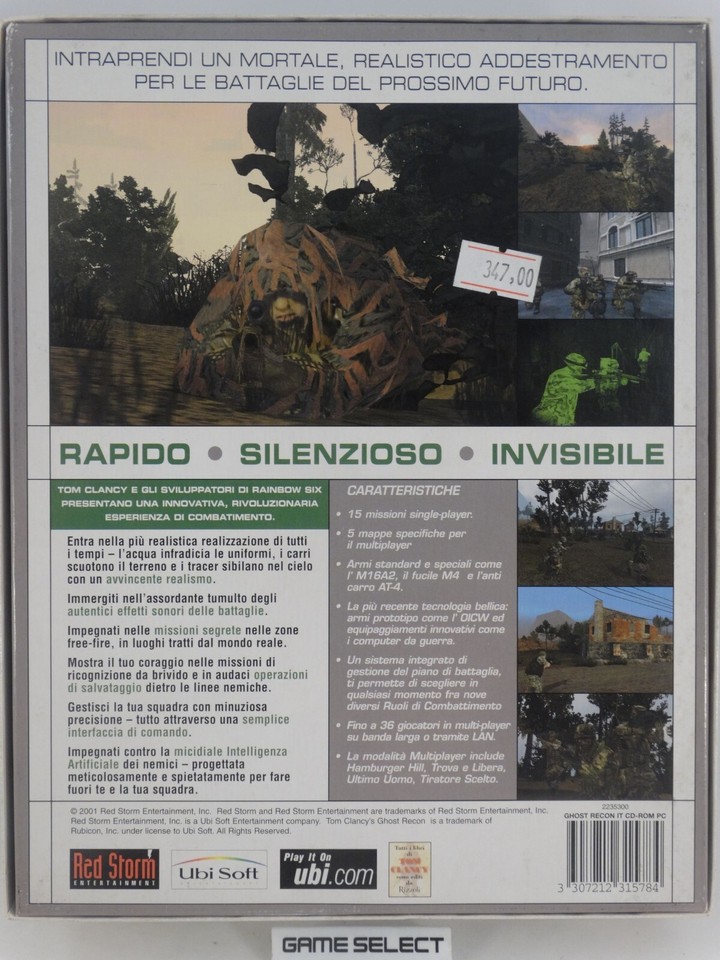 Tom Clancy's Ghost Recon PC Computer Big Box ITA Original Complete ...