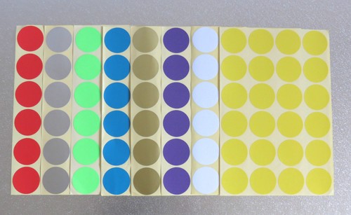 32mm Round 8 Colour Dot Sticker Circle Sticky Self Adhesive Label ...