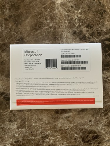 NEW Windows 11 Pro Professional 64Bit CD Full Version Install DVD ...