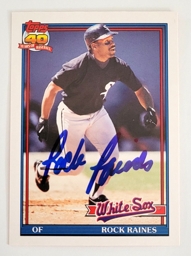 TIM ROCK RAINES Signed 1991 Topps Traded #94T Chicago White Sox Card | eBay