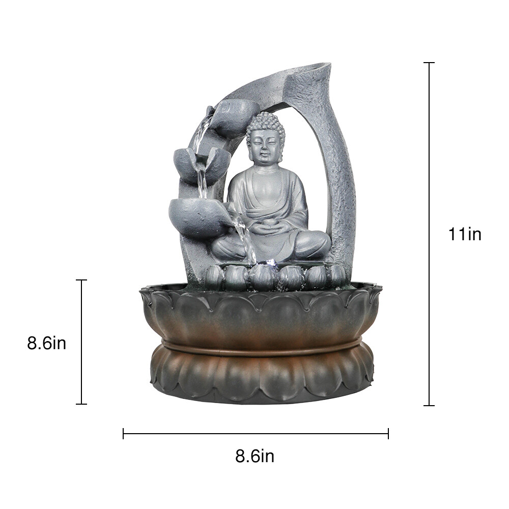 Fengshui Buddha Indoor Water Fountain for Zen Living Room Decoration ...