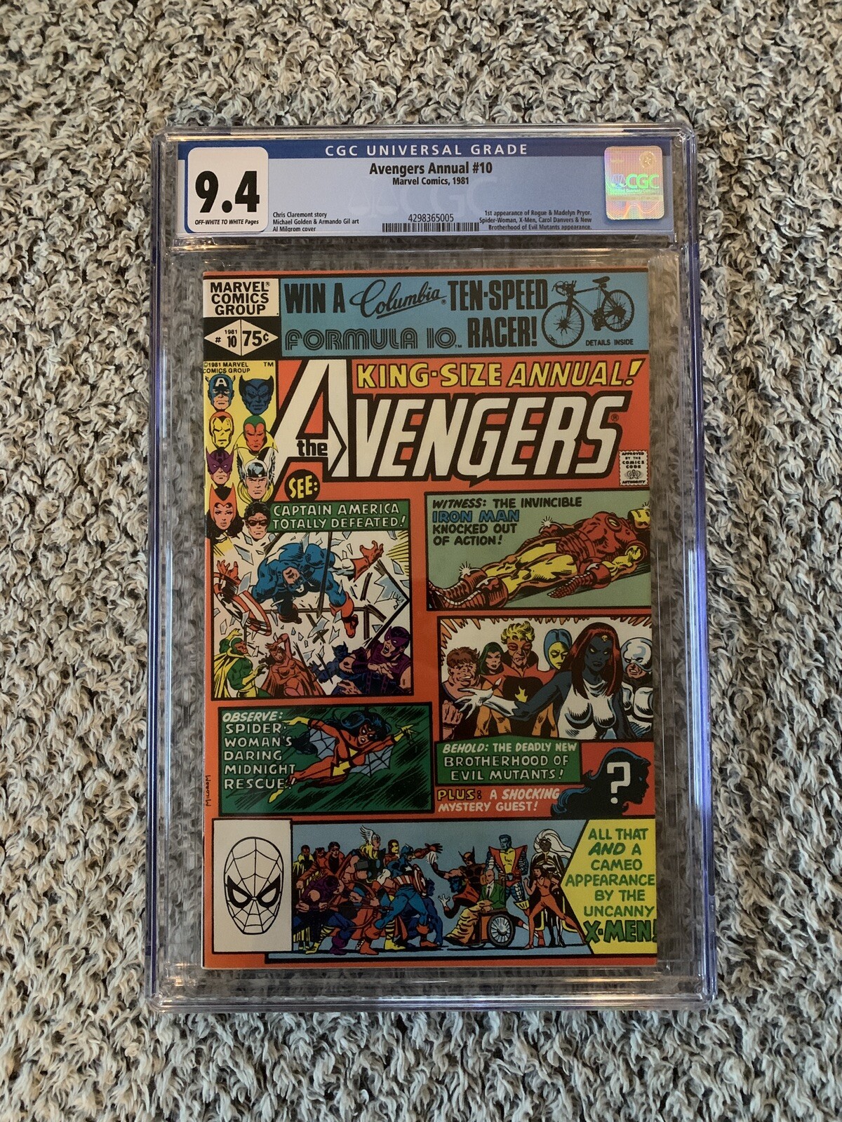Avengers Annual #10, 1981, CGC 9.4, 1st Appearance of Rogue, 1st ...