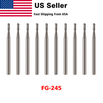 10Pcs Dental Carbide Burs Pear-Shaped High Speed Tungsten Steel Bur FG ...