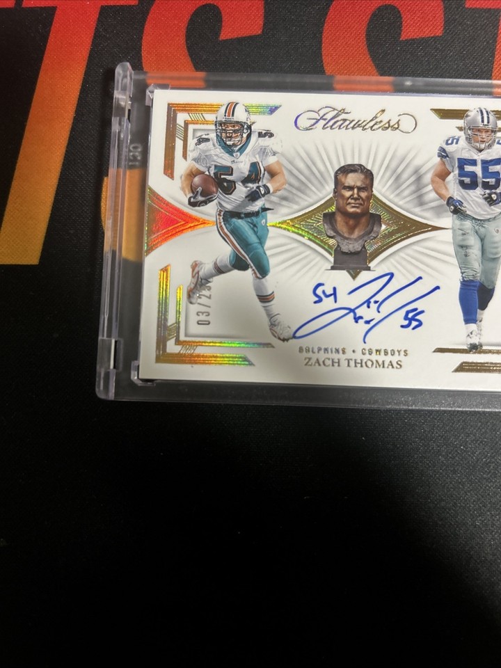 2023 Flawless Zach Thomas Career Progressions Gold Auto #3/25 Cowboys ...