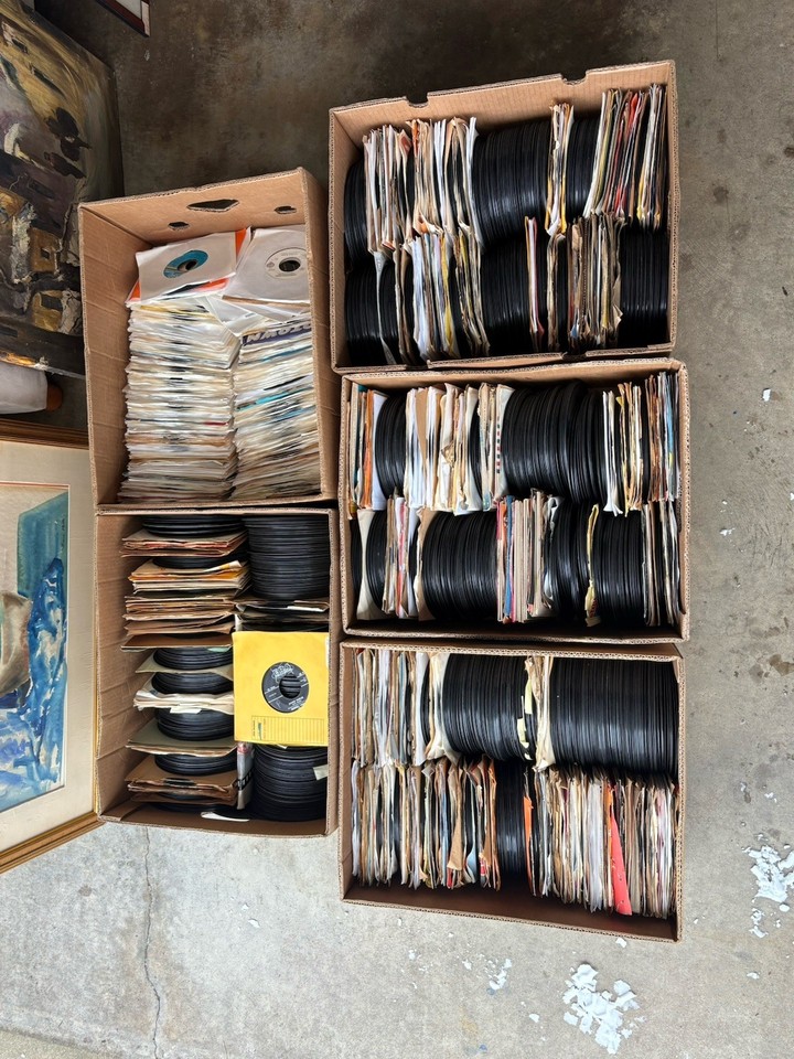 50 RANDOM VINYL - (45 RPM RECORDS JUNK DRAWER LOT OF ANTIQUE / VINTAGE ...