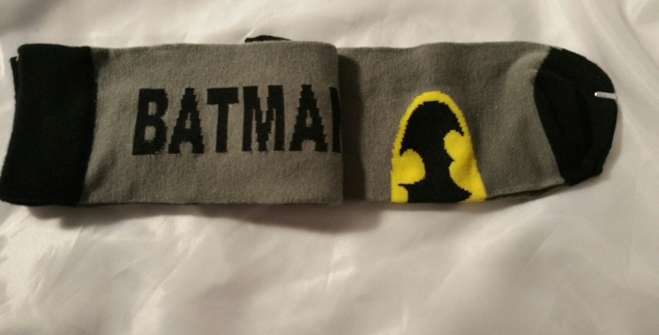 Marvel Batman Socks Bioworld Crew New NWT Grey Black NWT Superhero ...