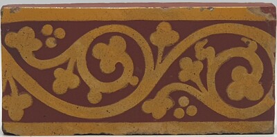 Victorian Red Encaustic Border Tile Floral Design By Chamberlain & Co ...