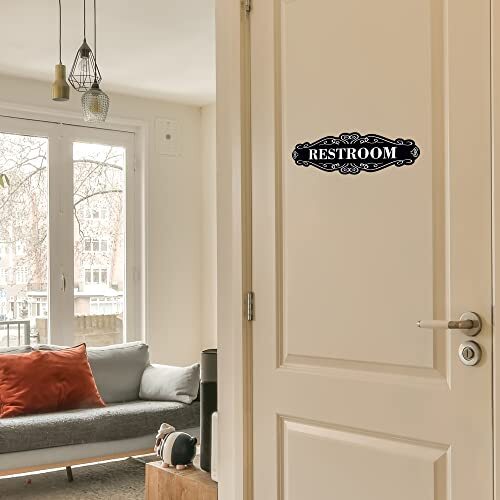 Restroom Sign for Door - 9x3 Dibond Unisex Bathroom Sign - Restroom ...