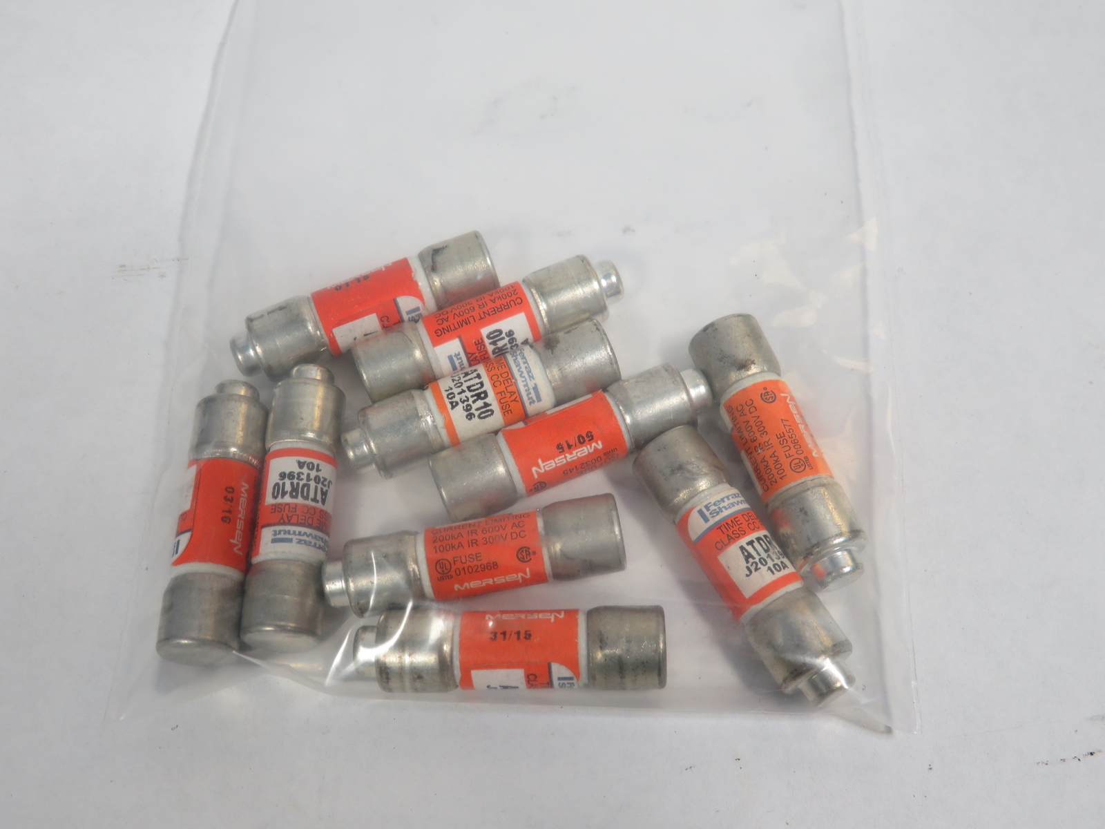 Mersen Ferraz Shawmut ATDR10 Time Delay Fuse 10A 600VAC 300VDC Lot of ...