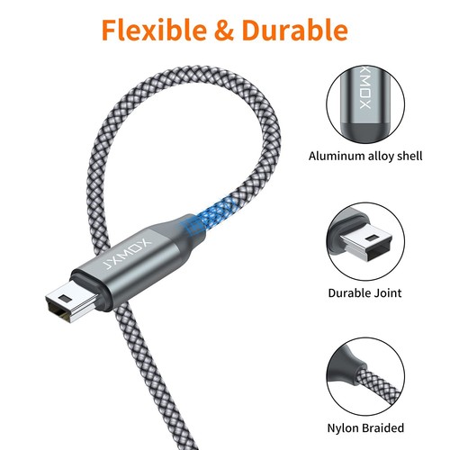 Mini USB Cable, (10ft 2 Pack) USB 2.0 Type A Male to Mini B Charging ...