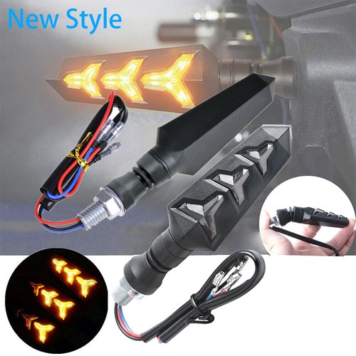 4xMotorcycle LED Turn Signal Sequential Flowing Indicator Blinker Amber ...