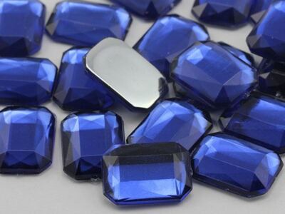 18x13mm Royal Blue JG33 Flat Back Octagon Acrylic Gemstones For Crafts ...